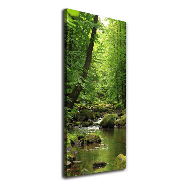 Union Rustic Fluss im Wald - Kunstdrucke auf Leinwand | Wayfair.de